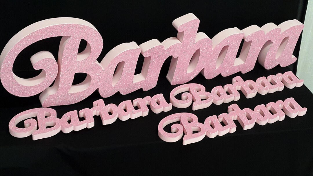 Big Pink 3D Sign 12" Styrofoam Custom Name,gold Letters Name Age Block ...