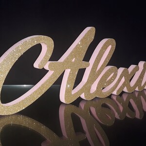 Pink Color Custom Name 3D Alexis Gold Glitter,foam Letters Name ,3D ...