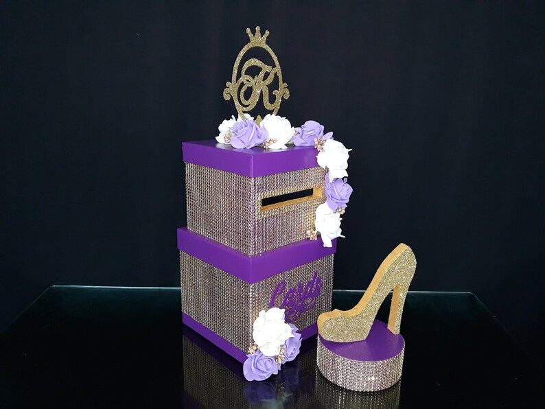 Cardbox Sweet 16 Birthday Card Boxpurple Cardscards Wedding - Etsy