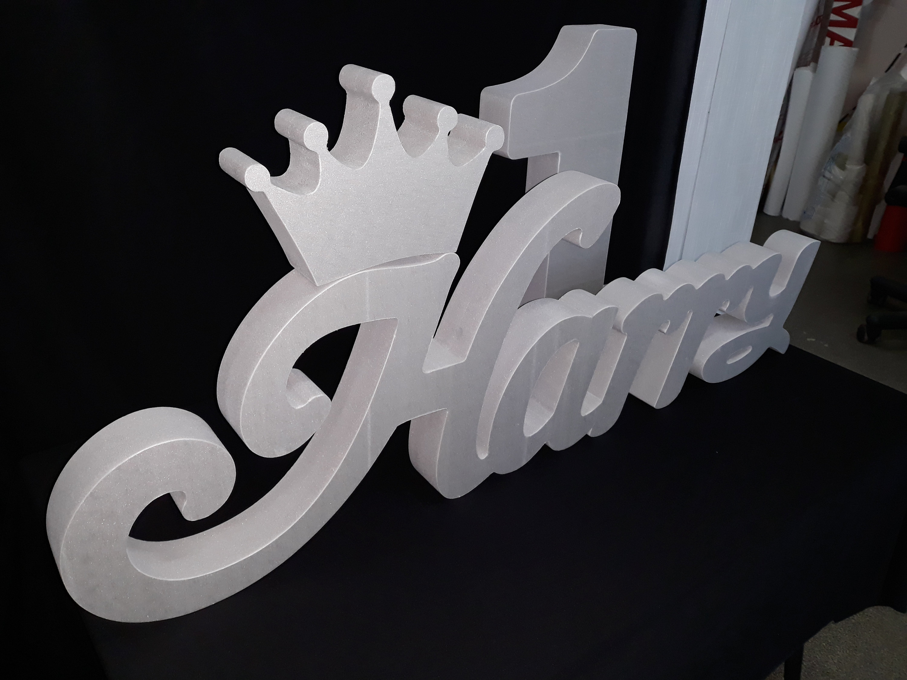 Big 3D Name One Number Crown From Styrofoam First | Etsy