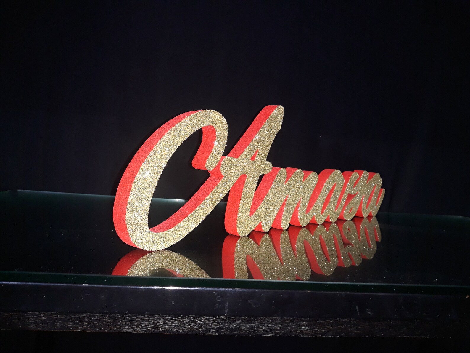 Red Color Custom Name 3D Gold Glitterfoam Letters3d | Etsy