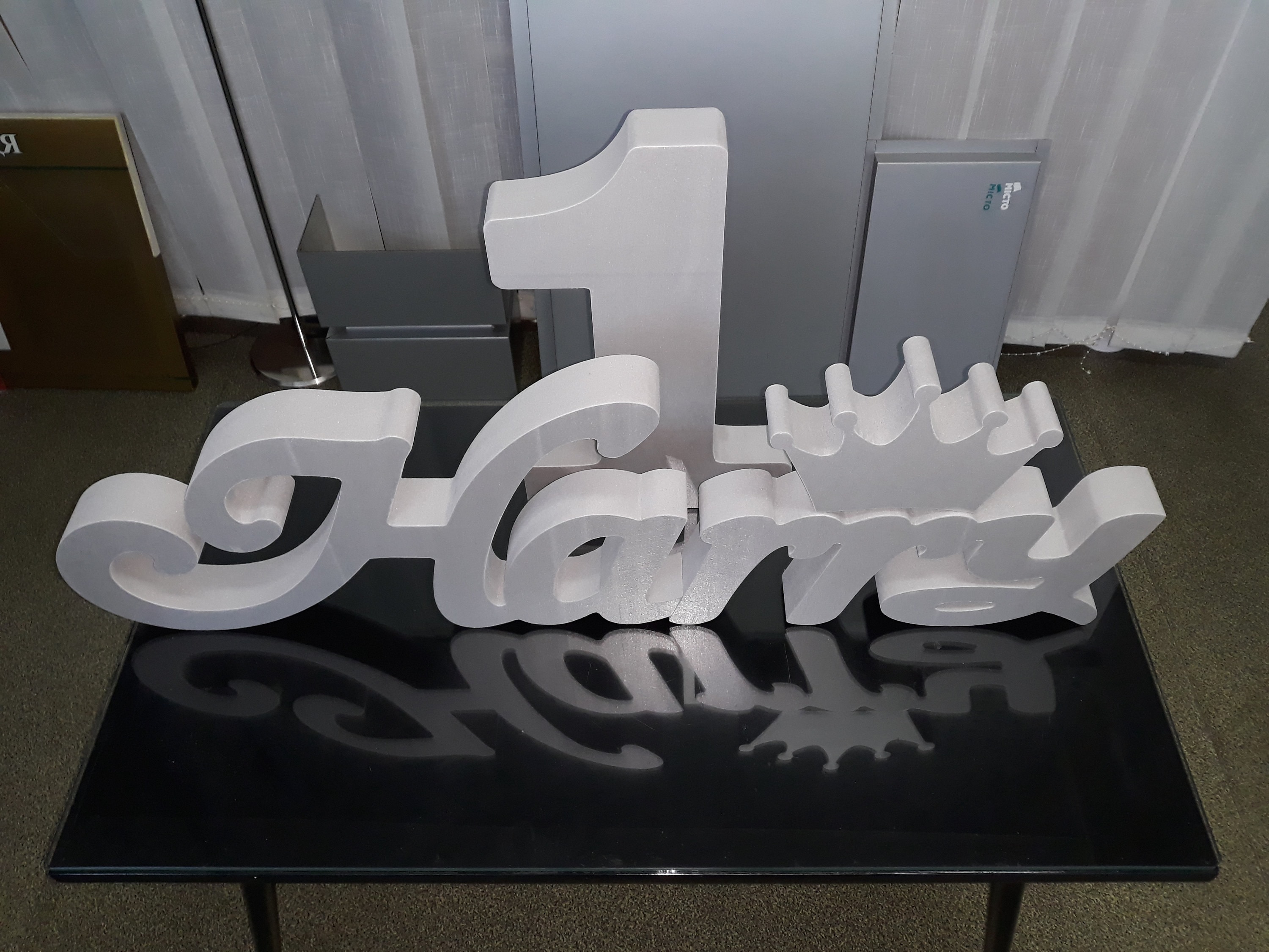 Big 3D Name One Number Crown From Styrofoam First | Etsy