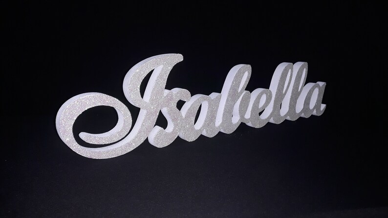 Custom Name 3D Isabella Glitter,foam Letters Name Age Block,3d Name ...
