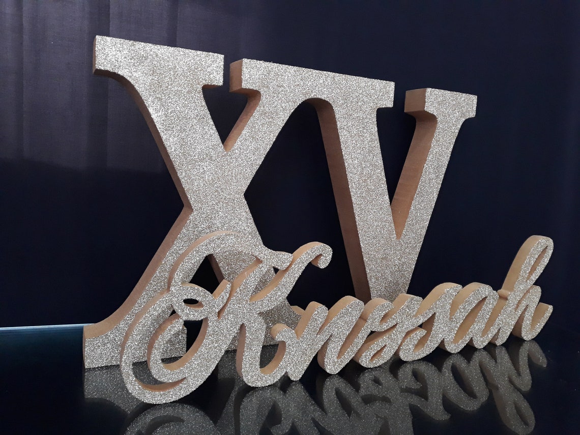 Set for Quinceanera Number 15 Roman and 3D Namesign 12 - Etsy