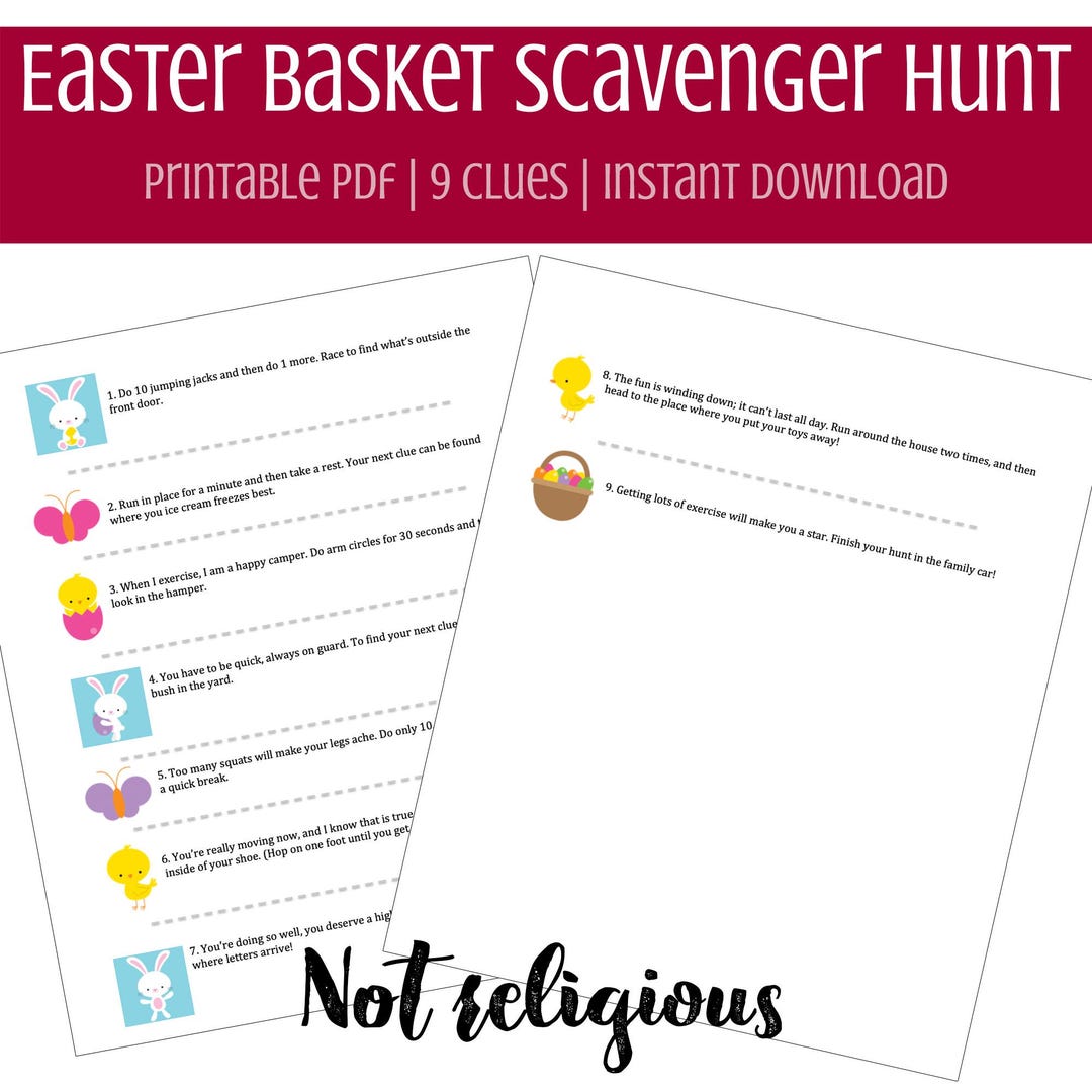 Printable Easter Basket Scavenger Hunt for Kids | Active Easter ...