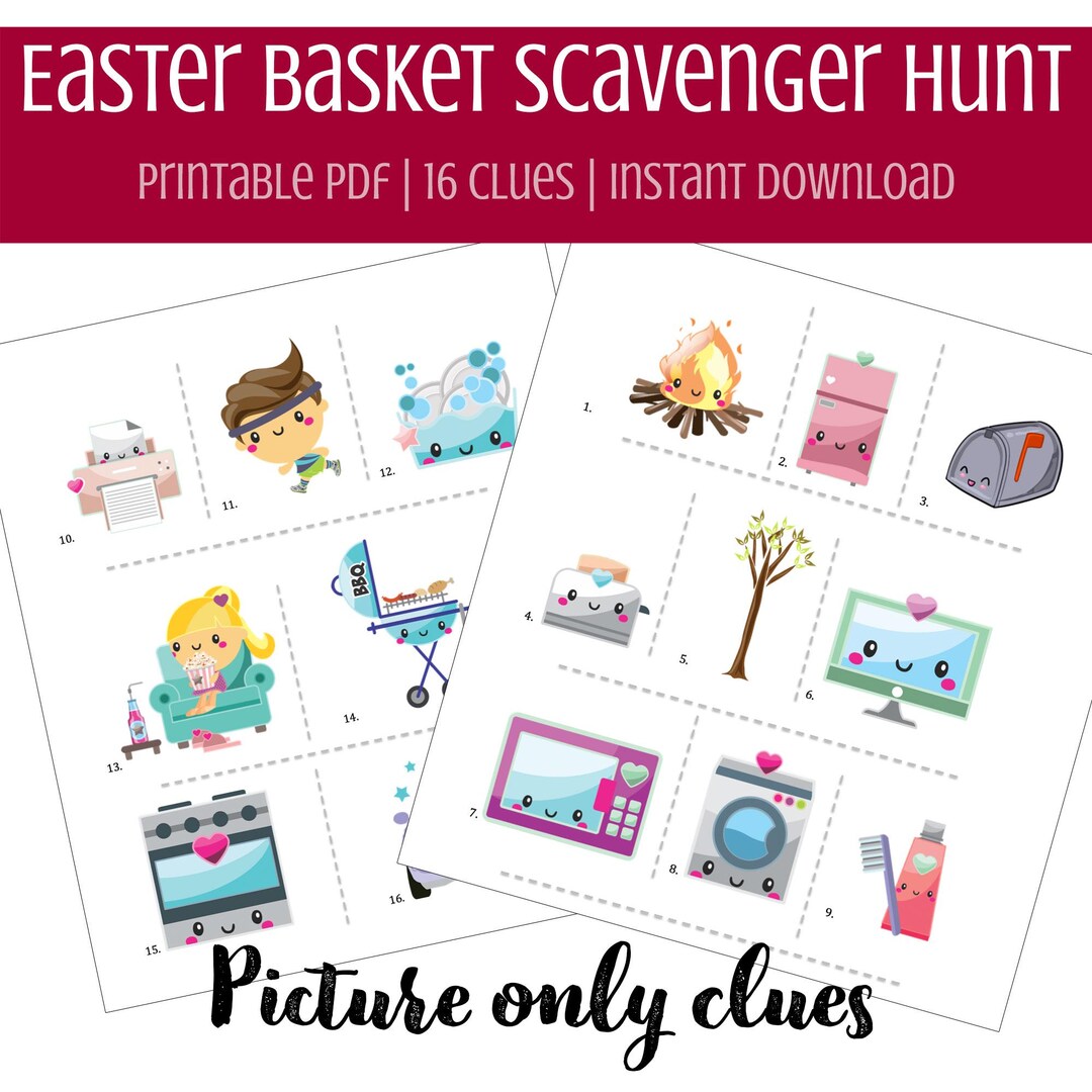 Printable Easter Basket Scavenger Hunt for Pre-readers | Easter ...