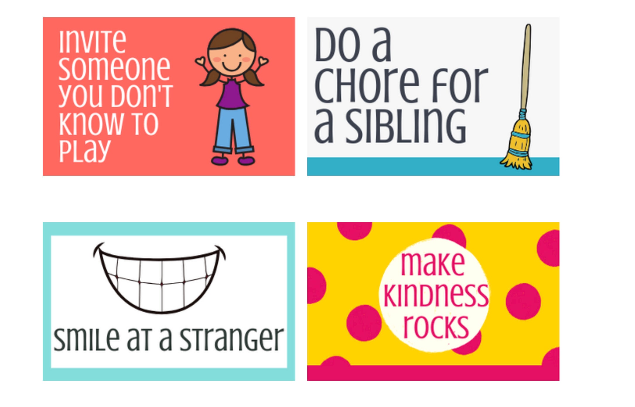 Printable Random Acts of Kindness Cards for Kids | RAOK | Pay It ...