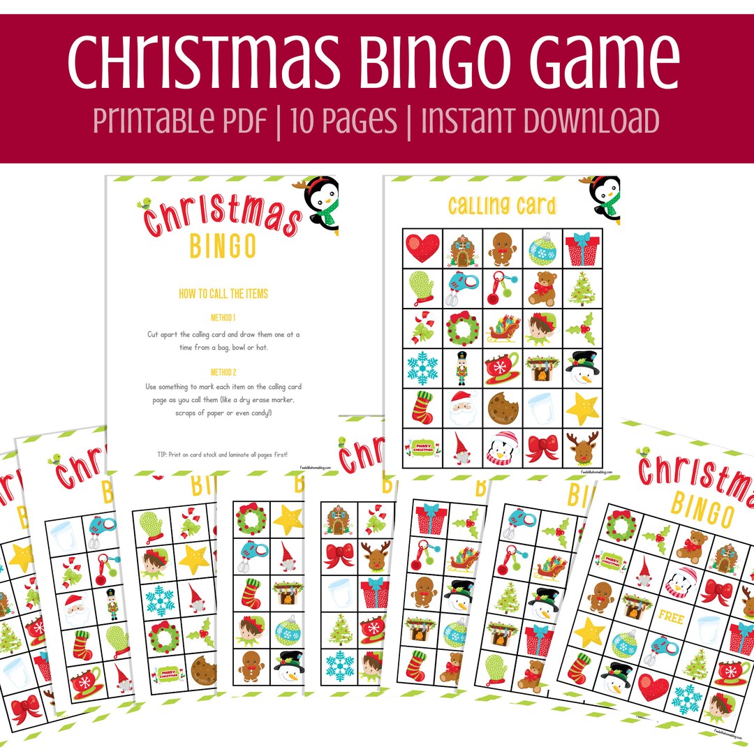 Printable Christmas Bingo | Christmas Game Cards | Holiday Party Game ...