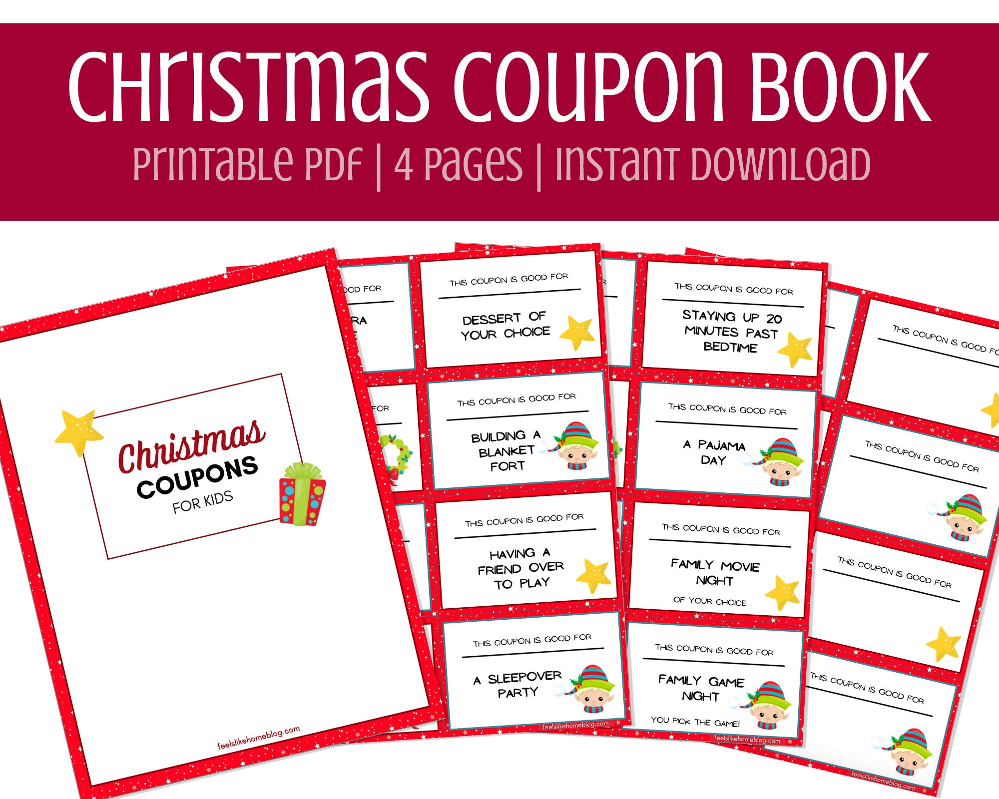 Printable Christmas Coupons for Kids Holiday Coupon Book Printable ...