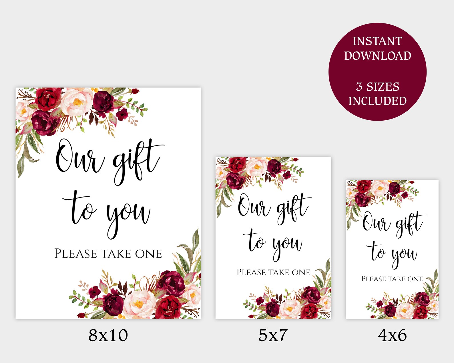 Our Gift to You Sign Printable Guest Gifts for Wedding | Etsy