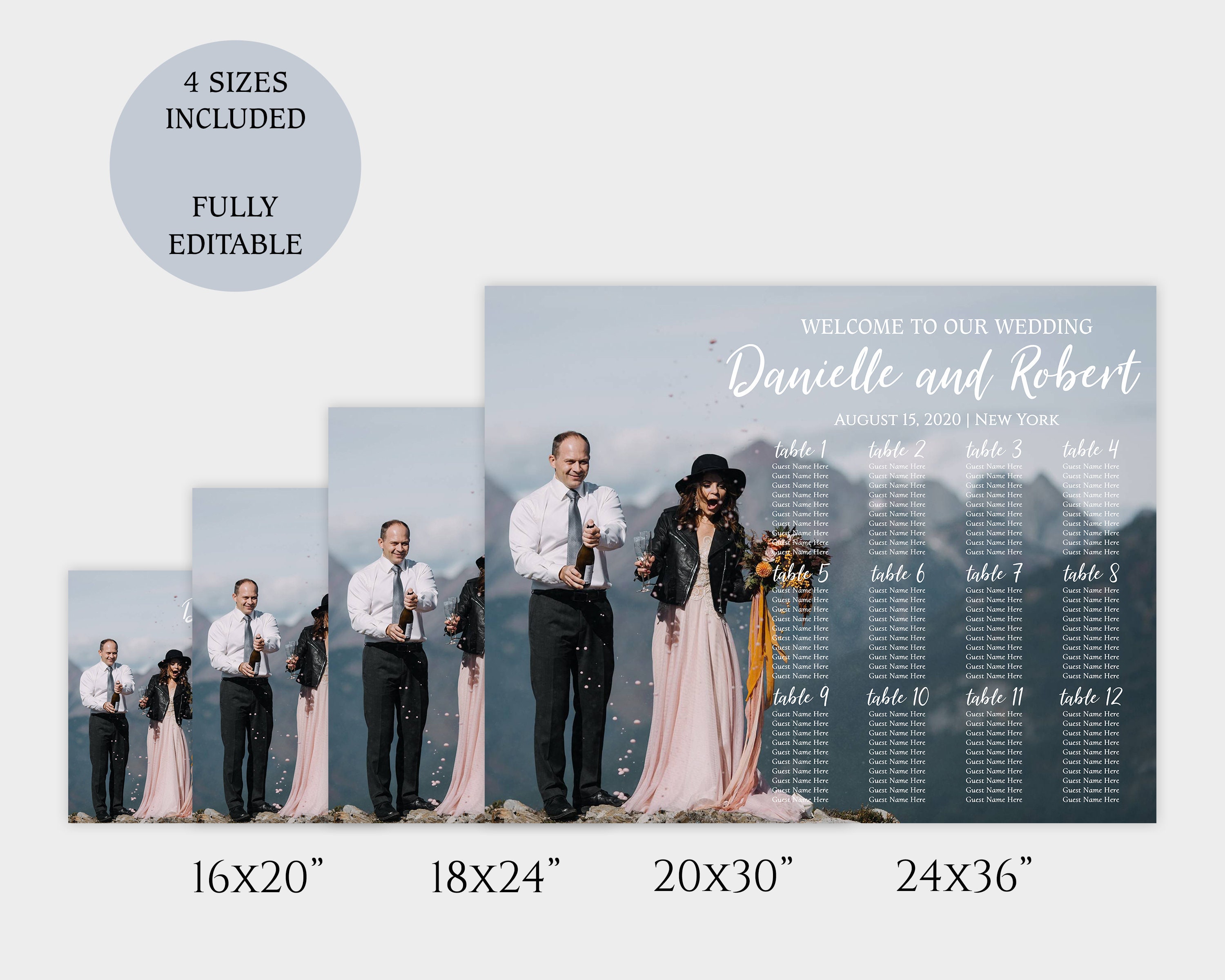 EDITABLE Seating Chart Template With Picture TEMPLETT - Etsy