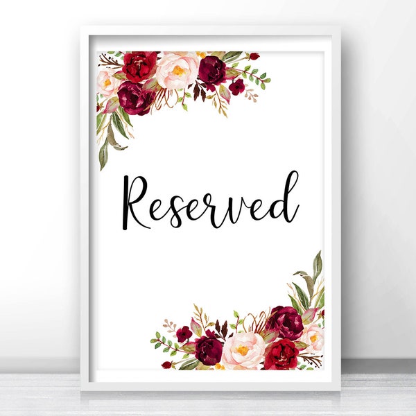 Reserved Table Sign - Etsy