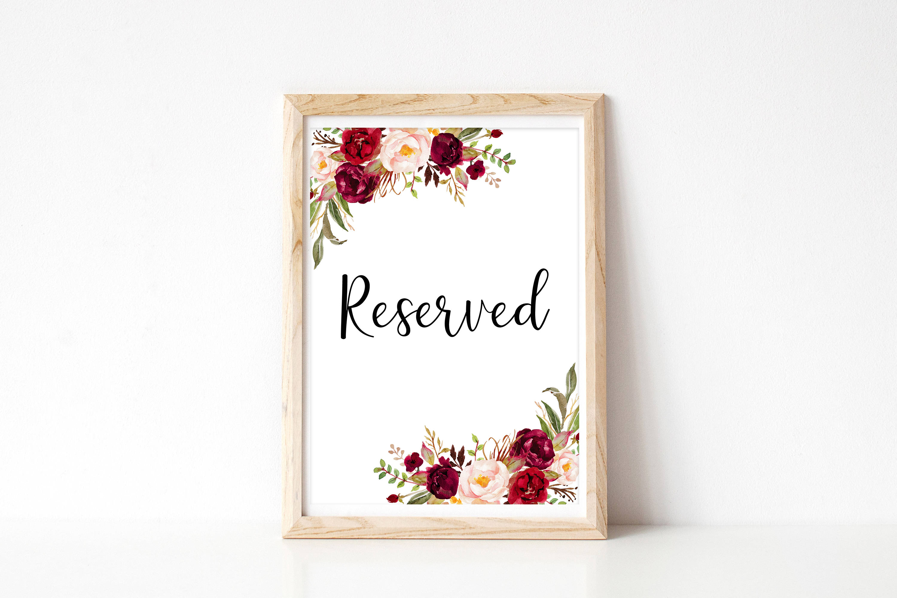 Reserved sign Wedding printable Reserved table signs 4x6 5x7 | Etsy