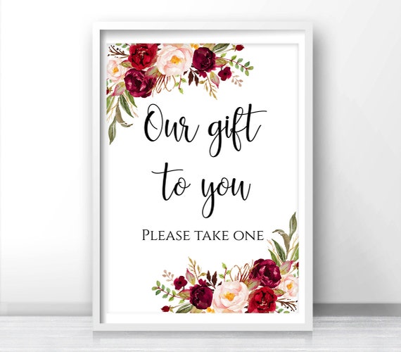 Our Gift to You Sign Printable Guest Gifts for Wedding | Etsy
