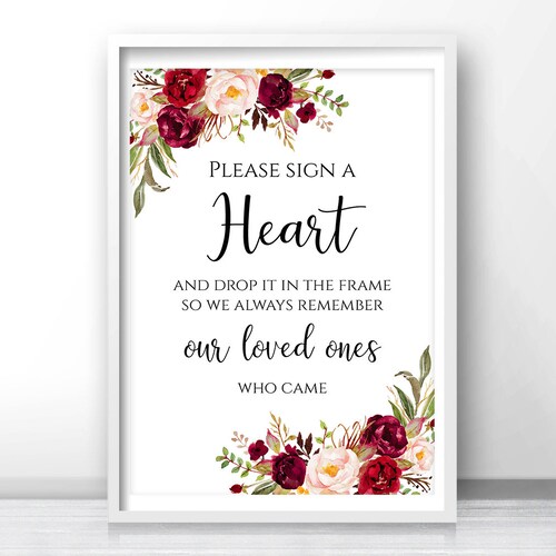 Please Sign A Heart Sign.guest Book Sign.wedding - Etsy