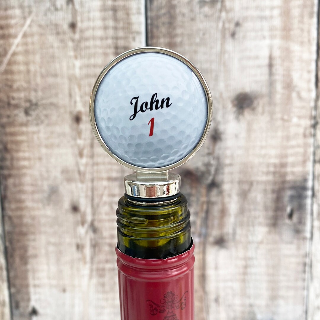 Personalised Golf Ball Bottle Stopper - Sports Gift - Golf Gift - Wine ...