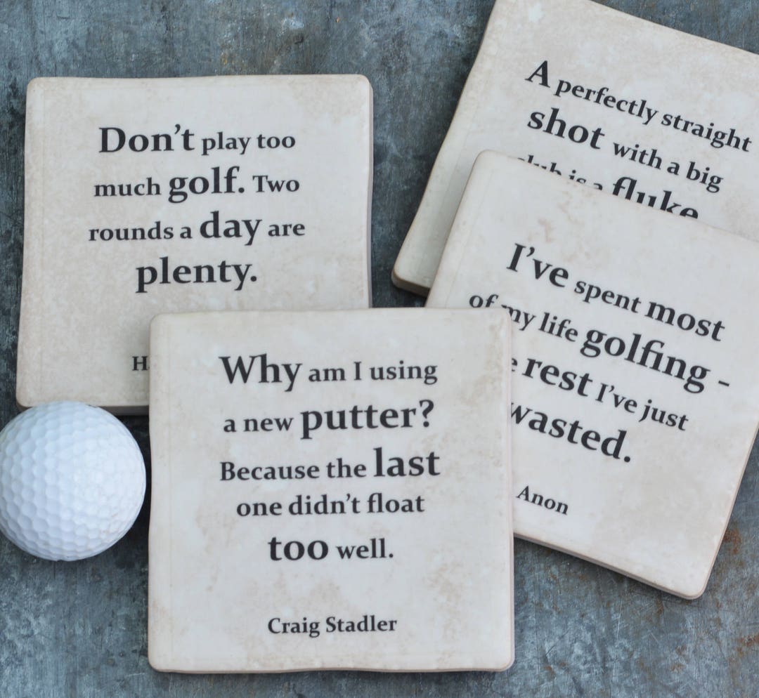 Golf Quotes Marble Coasters Set: Funny Golfer Gift for the Home - Etsy