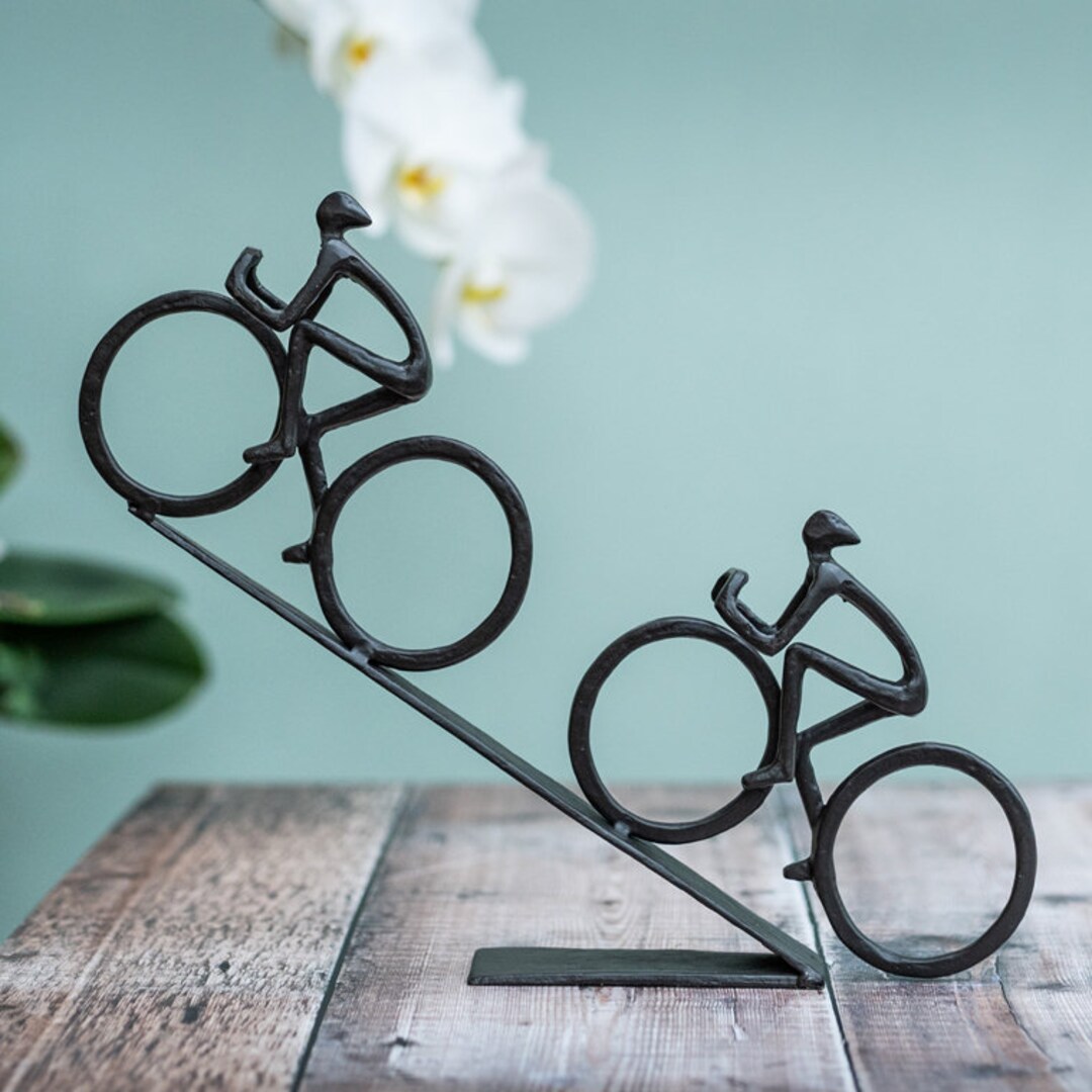 Cyclist Hill Sculpture Gift Cycling Gifts Bicycle Gift - Etsy