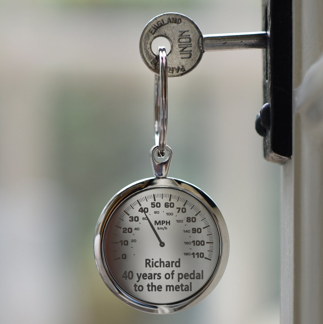Personalised Car Gift Speedometer Keyring - Car Gift - Motoring Gift ...