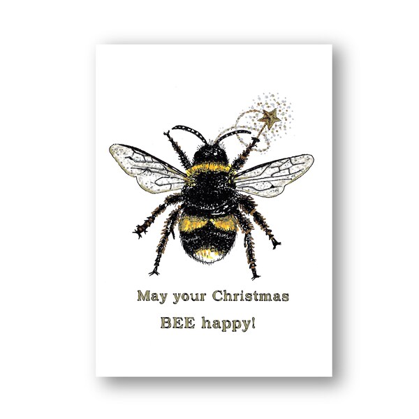 Bee Christmas Card - Etsy UK