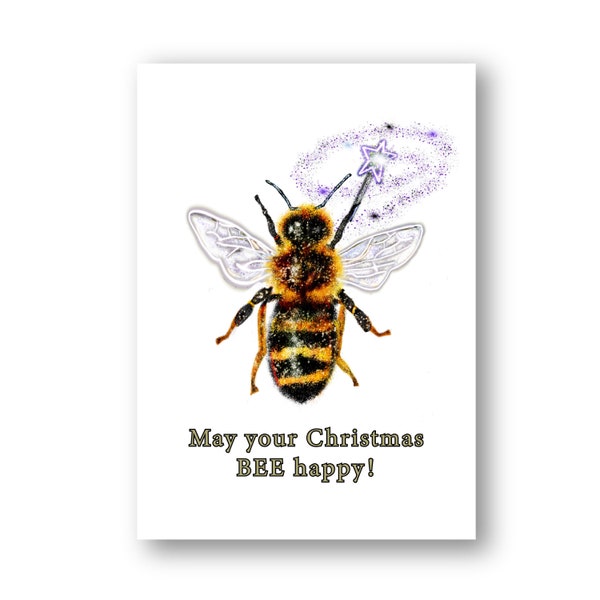 Bee Christmas Card - Etsy UK