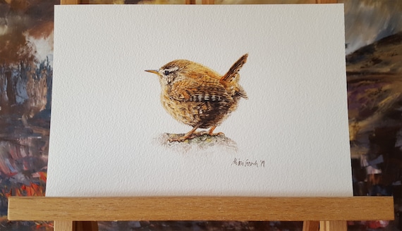 Wren Print Little Bird in Watercolour Bird Art Print on | Etsy