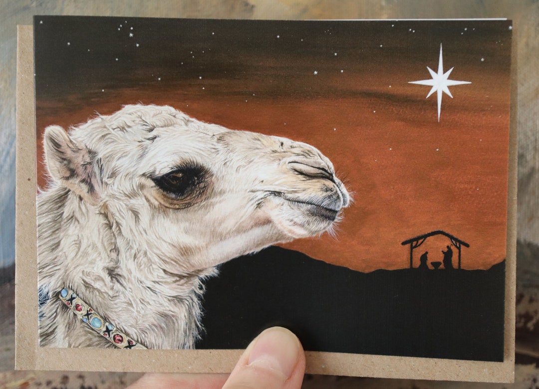 5 Pack of 'following Yonder Star' Christmas Cards, Watercolour Print of ...