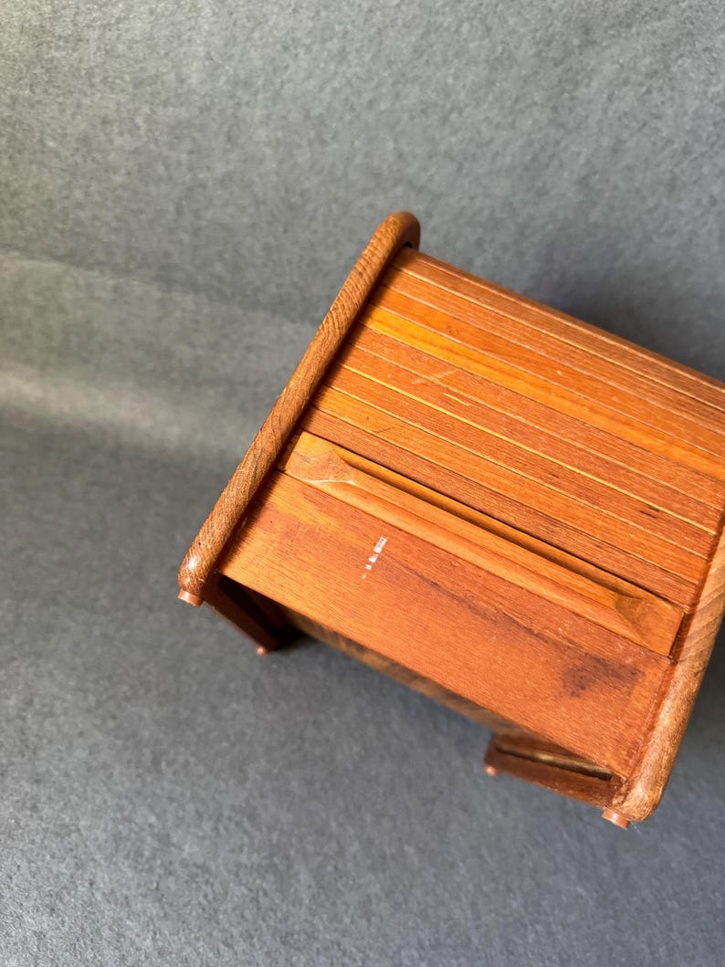 Vintage Mid Century Modern Teak Tambour Roll-top Box | Danish Modern ...