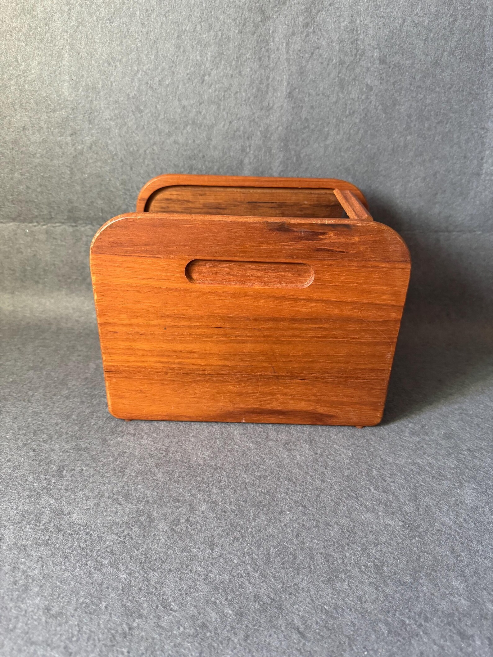 Vintage Mid Century Modern Teak Tambour Roll-top Box | Danish Modern ...