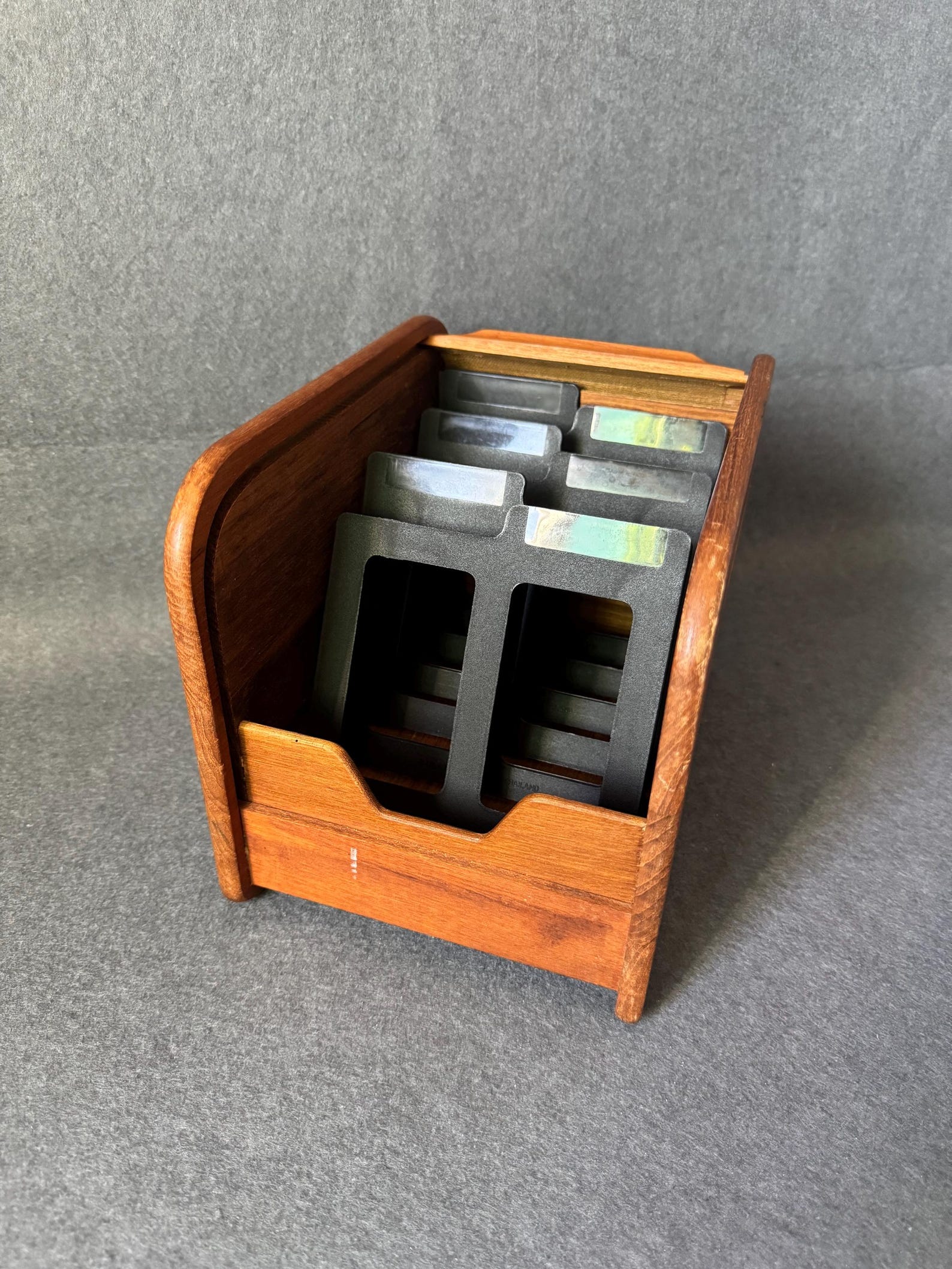 Vintage Mid Century Modern Teak Tambour Roll-top Box | Danish Modern ...