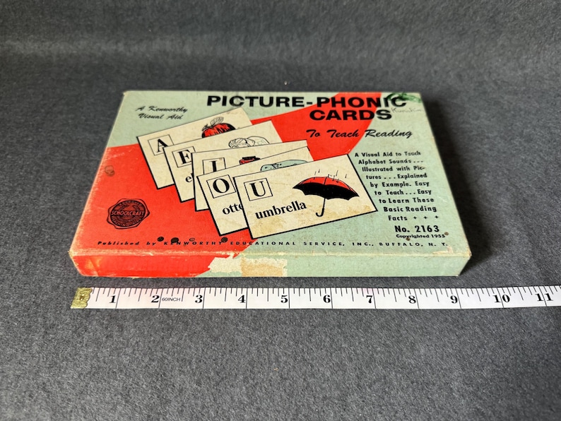 Vintage Kenworthy Picture Phonics Flash Cards, Alphabet Teaching ...
