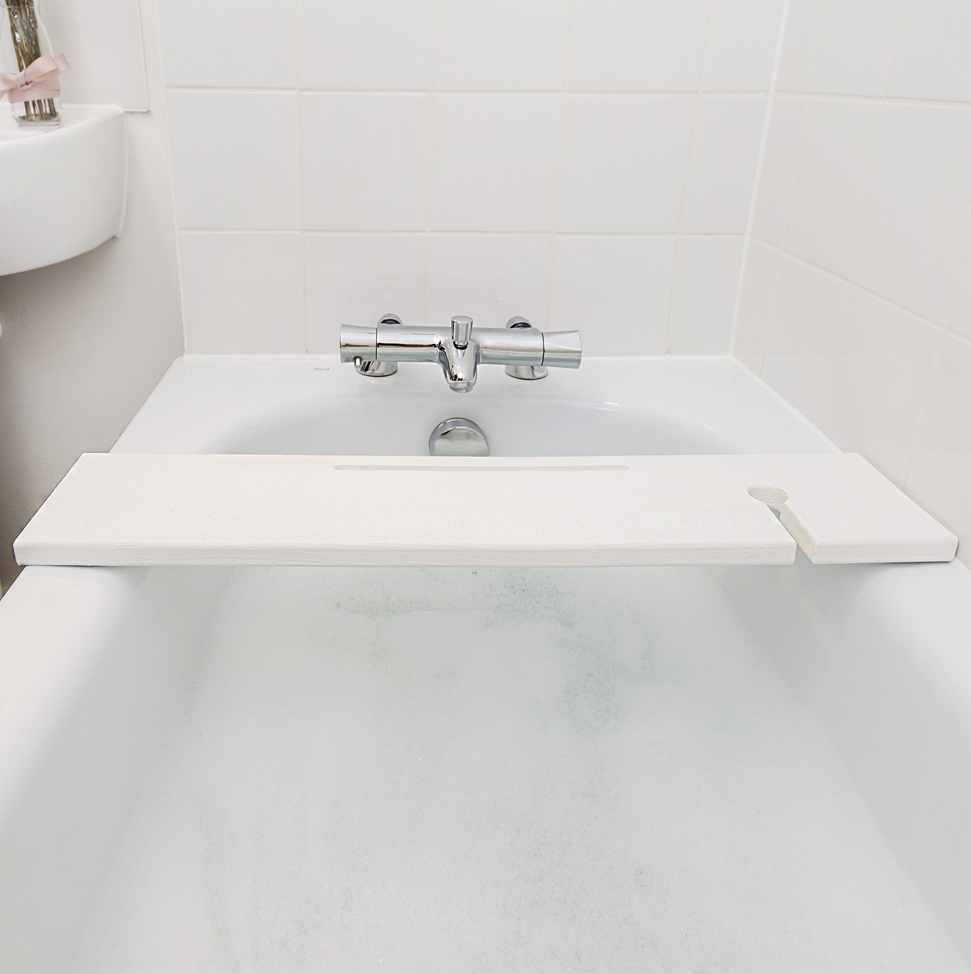 White Bath Rack Over the Bathtub Storage Caddy Wooden Bath - Etsy Canada