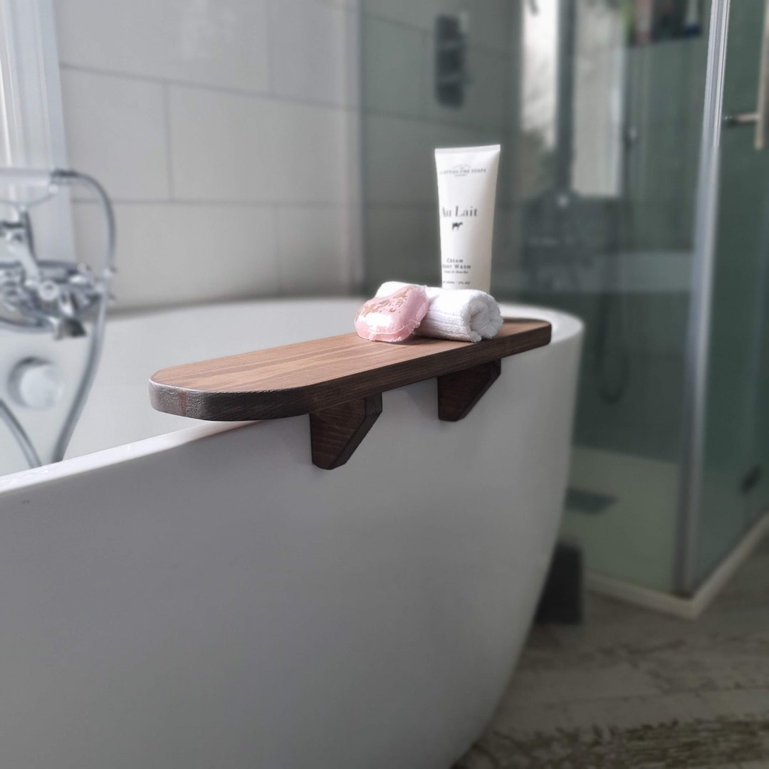 Wooden One Side Bath Caddy Bath Tray Bath Rack Bath Board One Rim ...