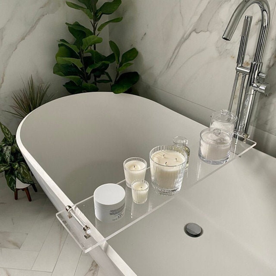 Luxury Plexiglas Transparent Bath Rack Lucite Bath Tray Bath | Etsy UK