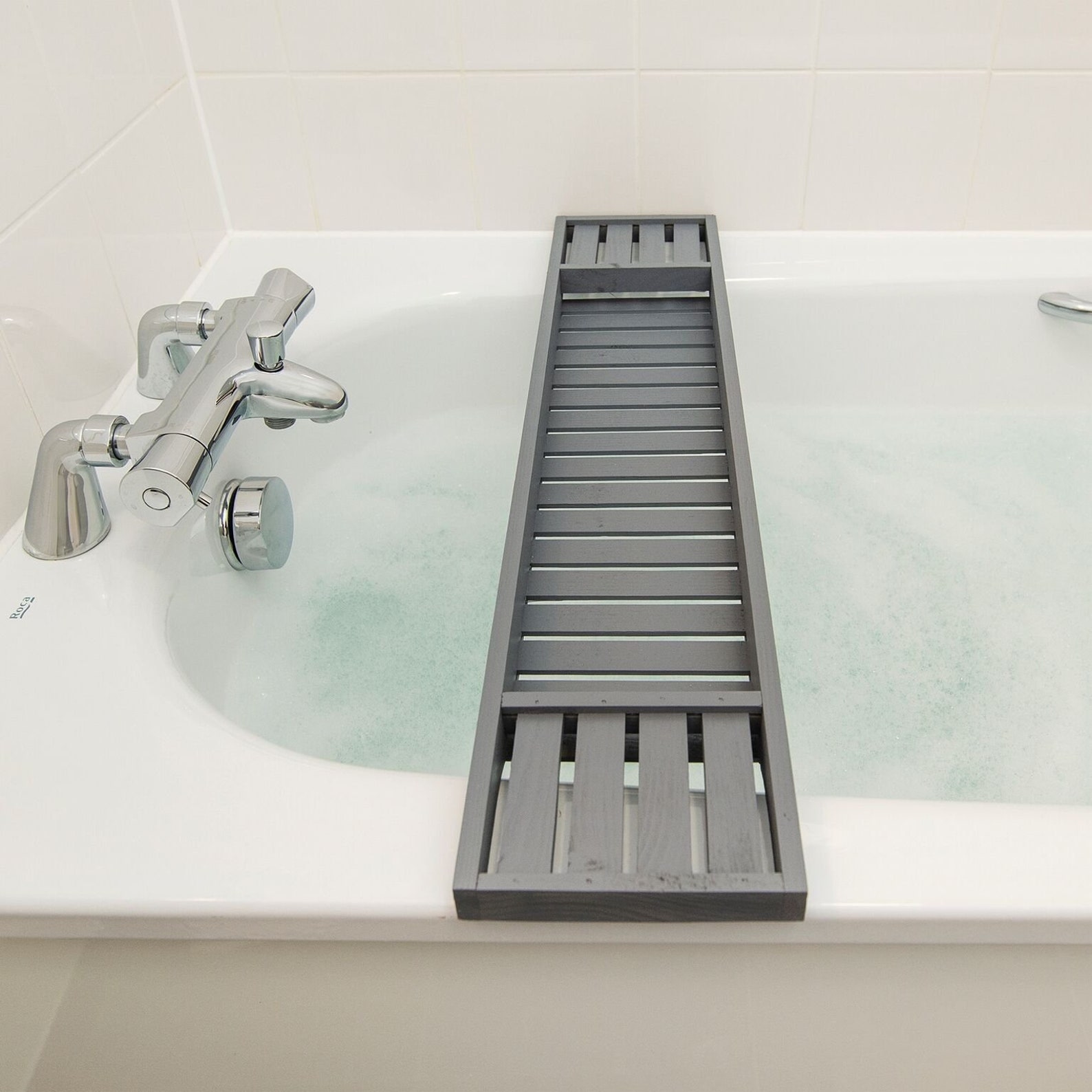 Wooden Grey Bath Rack Over the Bath Storage Tray Bath Board - Etsy UK