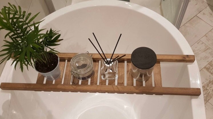 American Walnut Wooden Bath Rack Grid Over the Bath Tub | Etsy