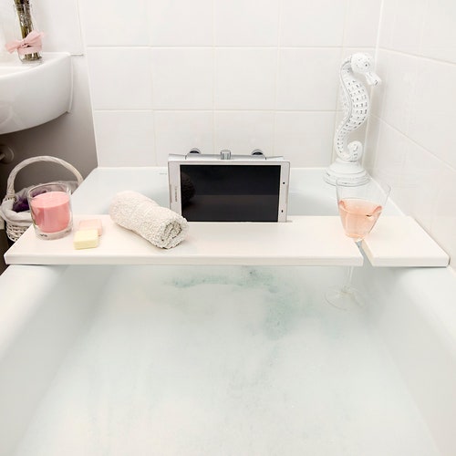 Wooden Distressed Rustic Grey Bath Rack Over the Bath Storage - Etsy