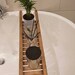 American Walnut Wooden Bath Rack Grid Over the Bath Tub Storage Tray ...