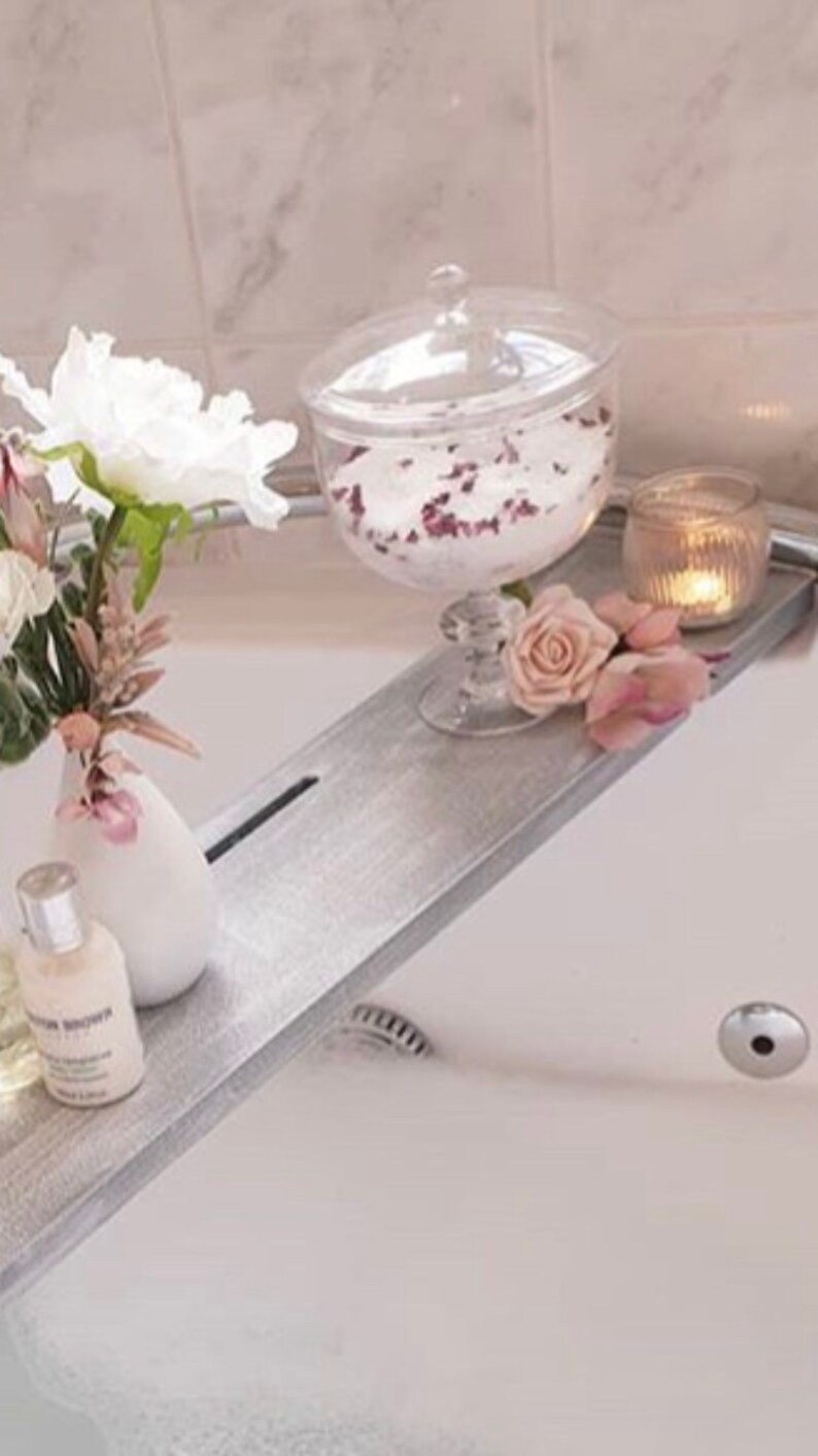 Wooden Distressed Rustic Grey Bath Rack Over The Bath Storage | Etsy