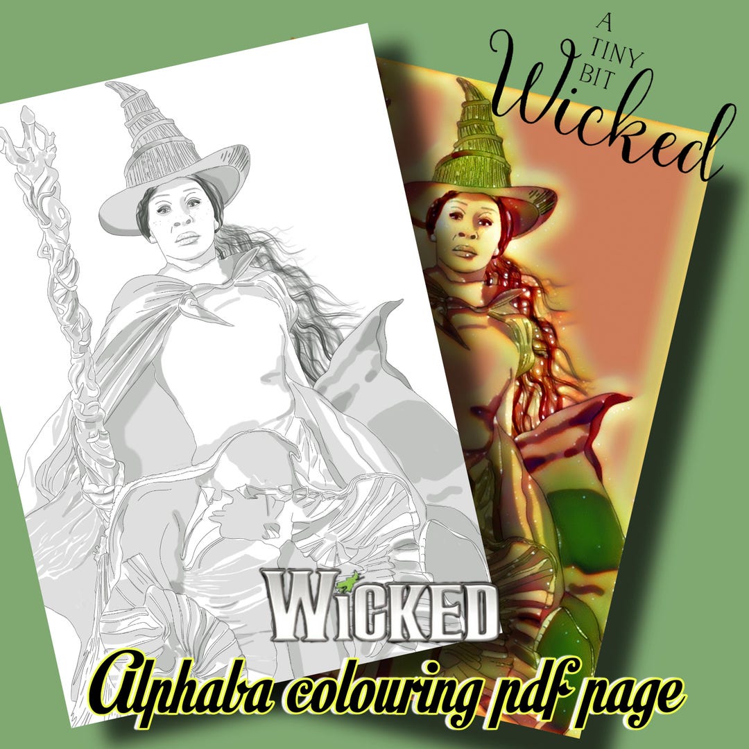 Elphaba WICKED Digital PDF Print Colouring Page - Etsy