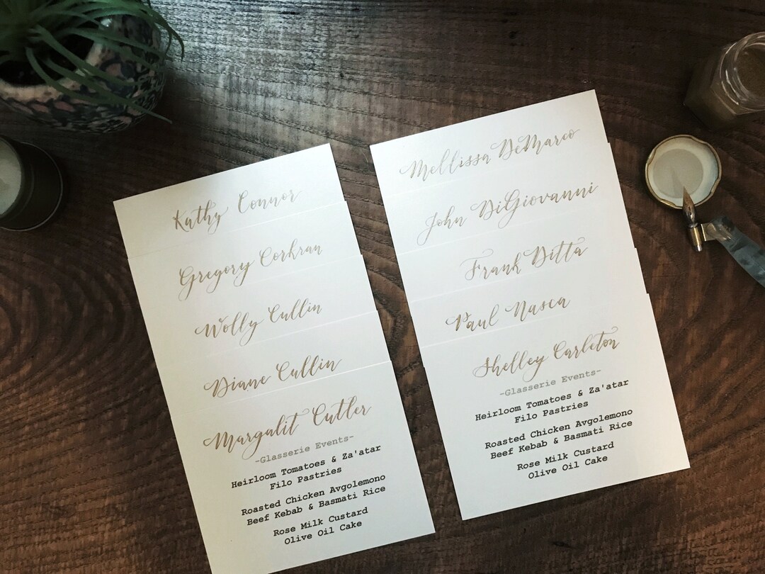 Custom Calligraphy Name Tags, Envelopes, Menus, & More - Etsy