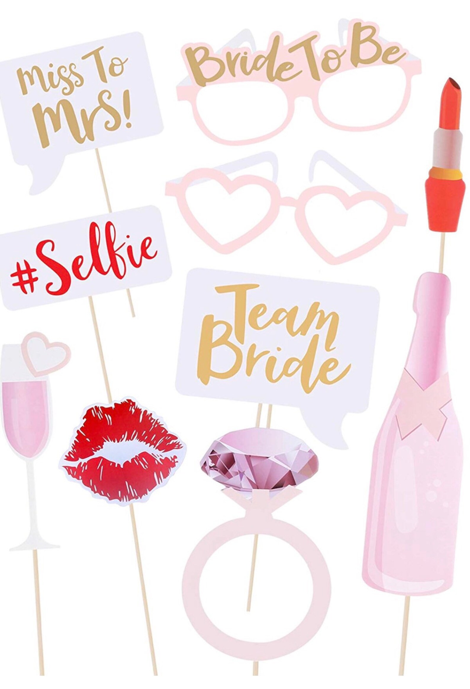 SALE! (17 Pieces) Bachelorette Party Photo Booth Props, Bride Tribe ...
