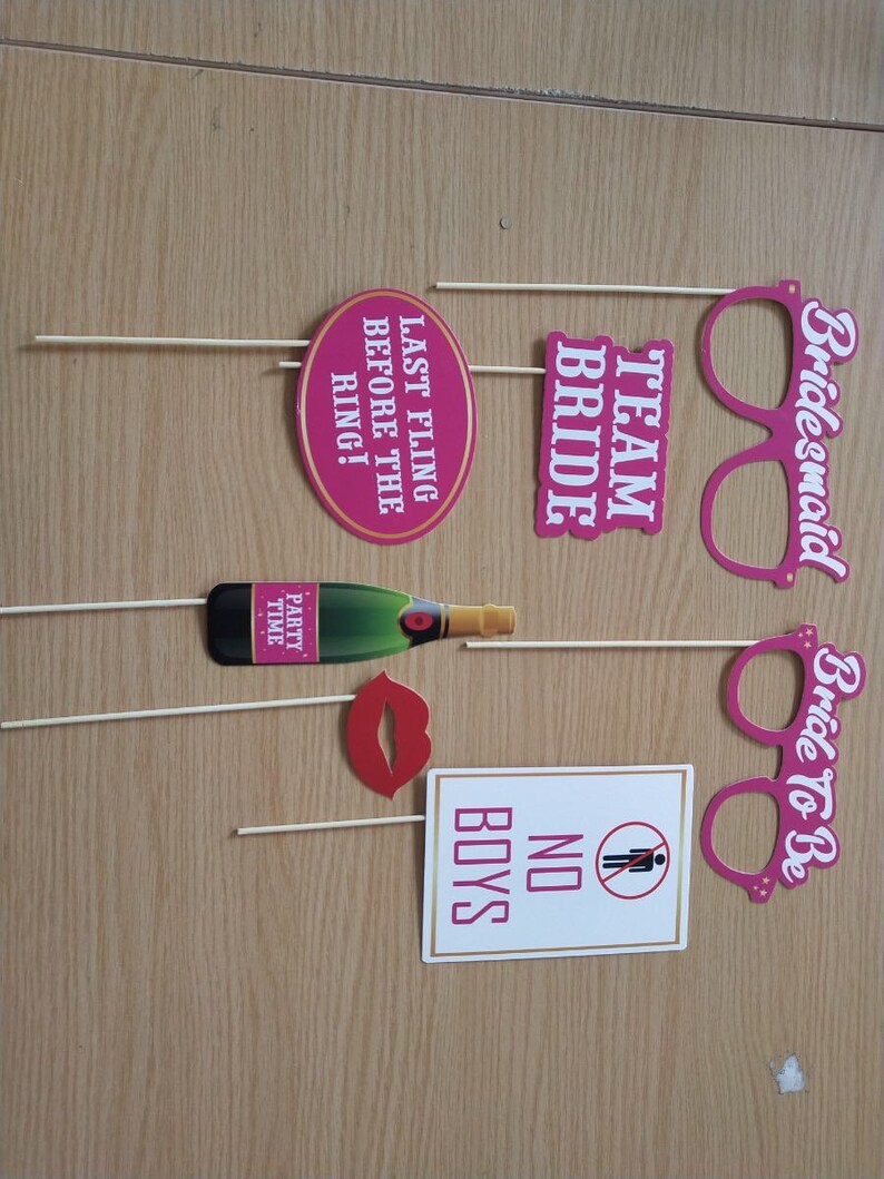 SALE! (17 Pieces) Bachelorette Party Photo Booth Props, Bride Tribe ...