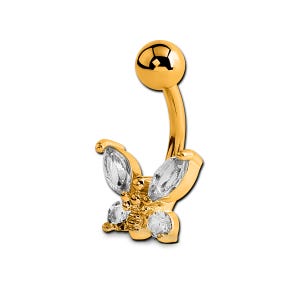 9ct Gold Belly Bar Etsy