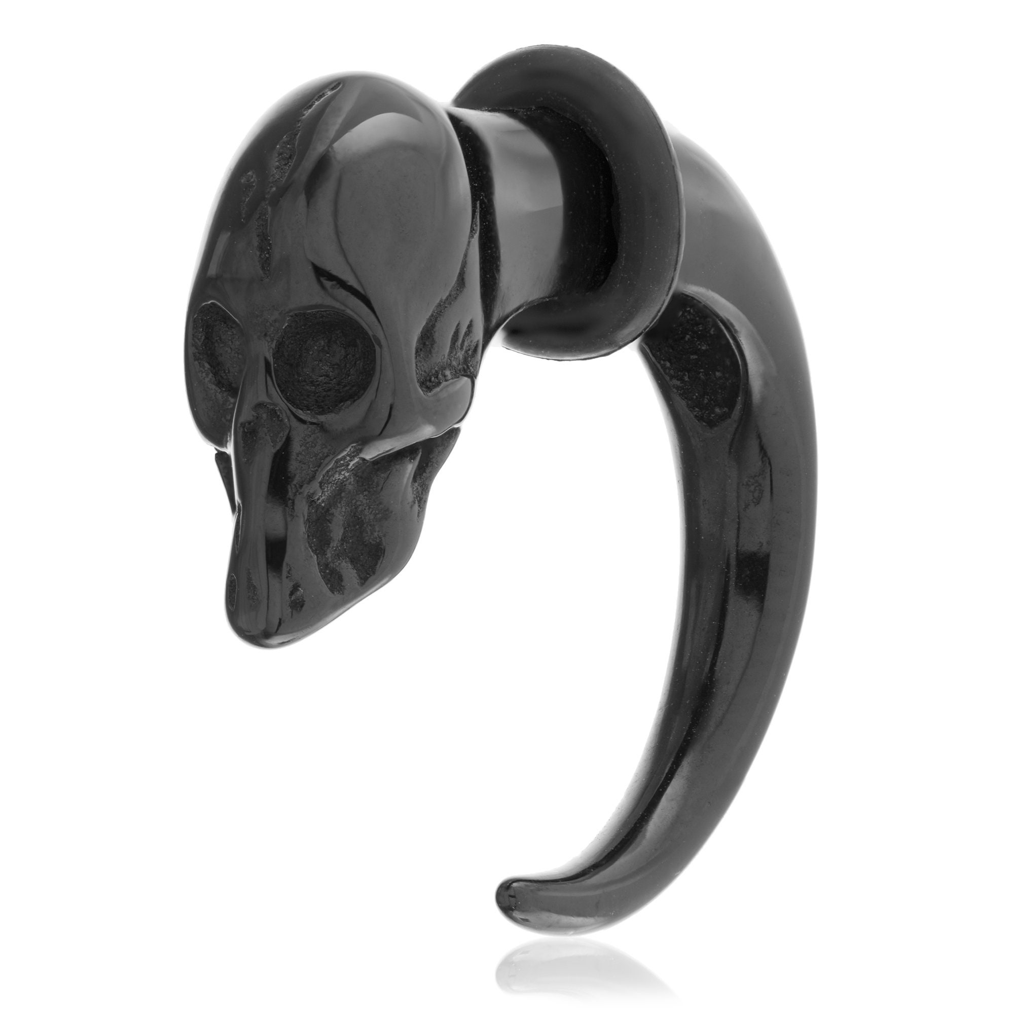 Skull Dragon Claw Talon PVD Black Cast Surgical Steel Ear Hanger Spiral ...