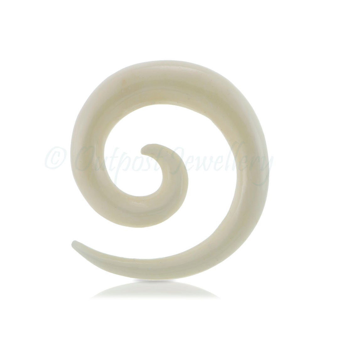 Ear Spiral Tapers Carved in Bone - Body Piercing Spiral Plug. Beautiful ...