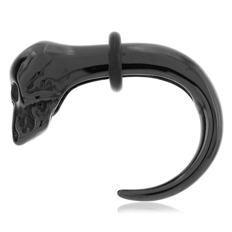 Skull Dragon Claw Talon PVD Black Cast Surgical Steel Ear Hanger Spiral ...