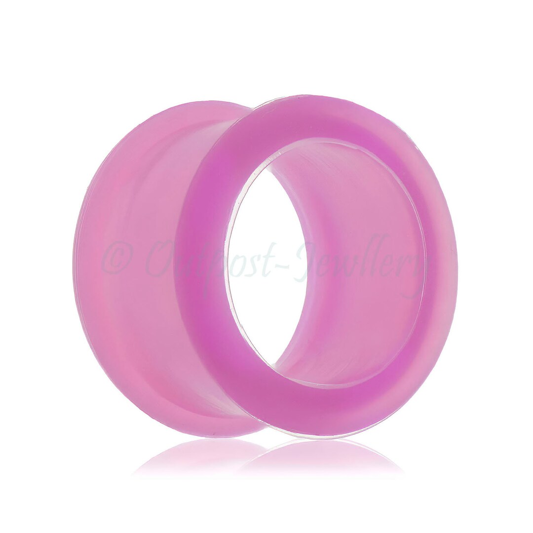 1 X Purple Silicone Tunnel Soft Tunnel Stretched Ears. Ridge End Soft ...