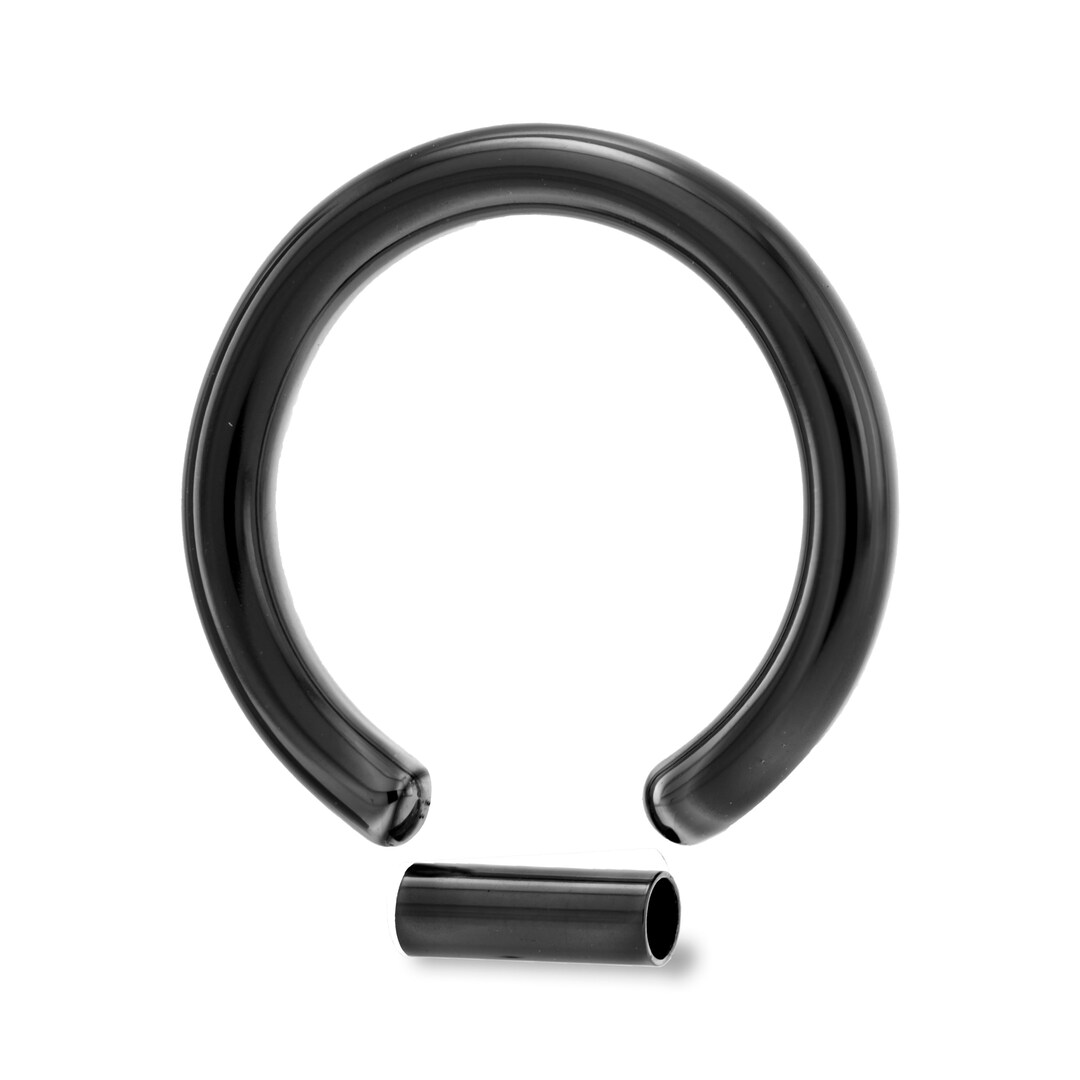 PVD Black Steel Bar Closure Ring - Tube BCR 316L Surgical Steel 1.6mm 2 ...