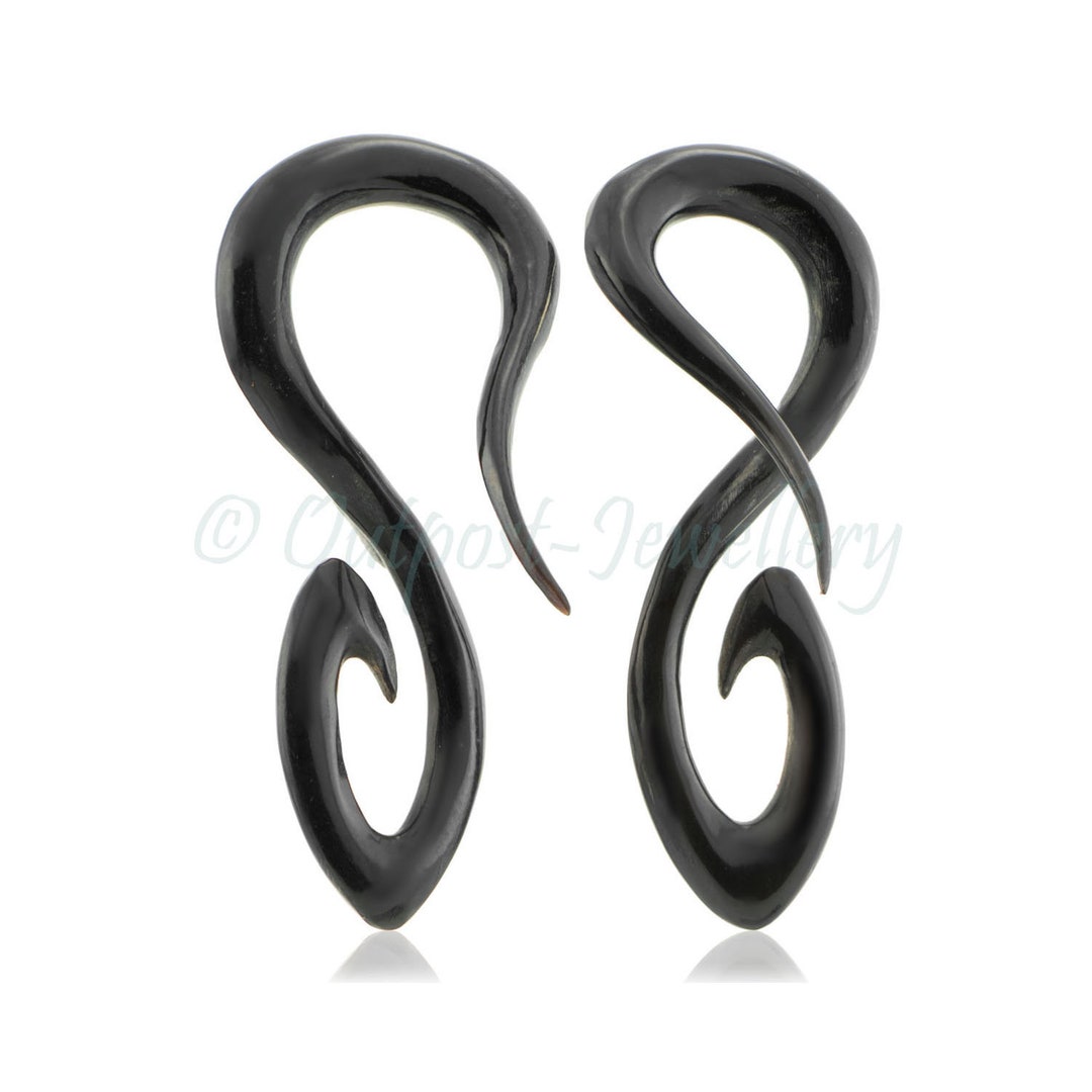 Pair Horn Gauge Twisters Ear Claw Hangers Spiral Plug Stretcher Taper ...
